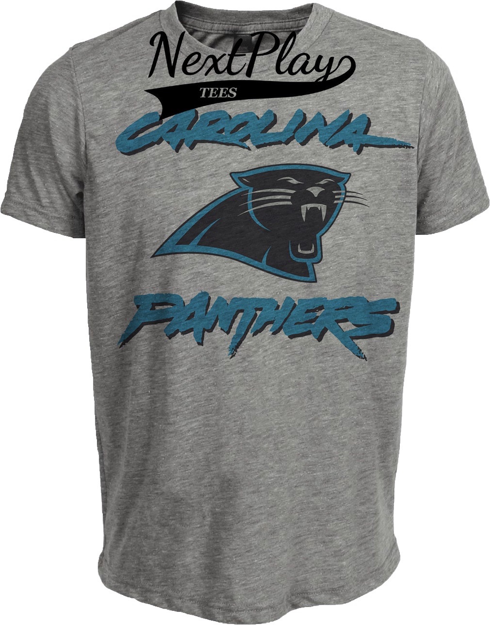 Carolina Panthers Retro Football 1997 Artwork Heather Gray Sublimated T ...