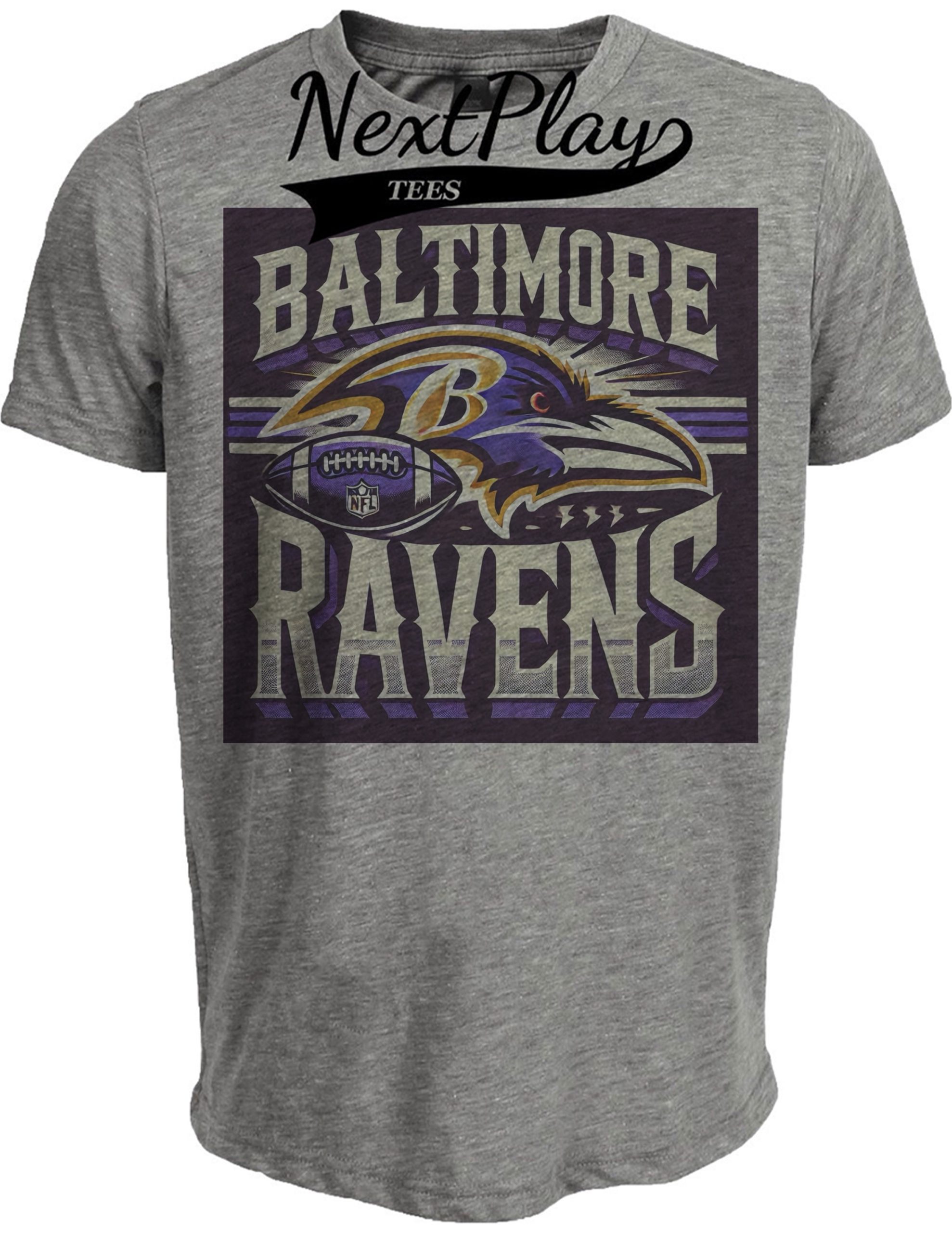 Baltimore Ravens Exclusive Retro Football Team Artwork Heather Gray ...