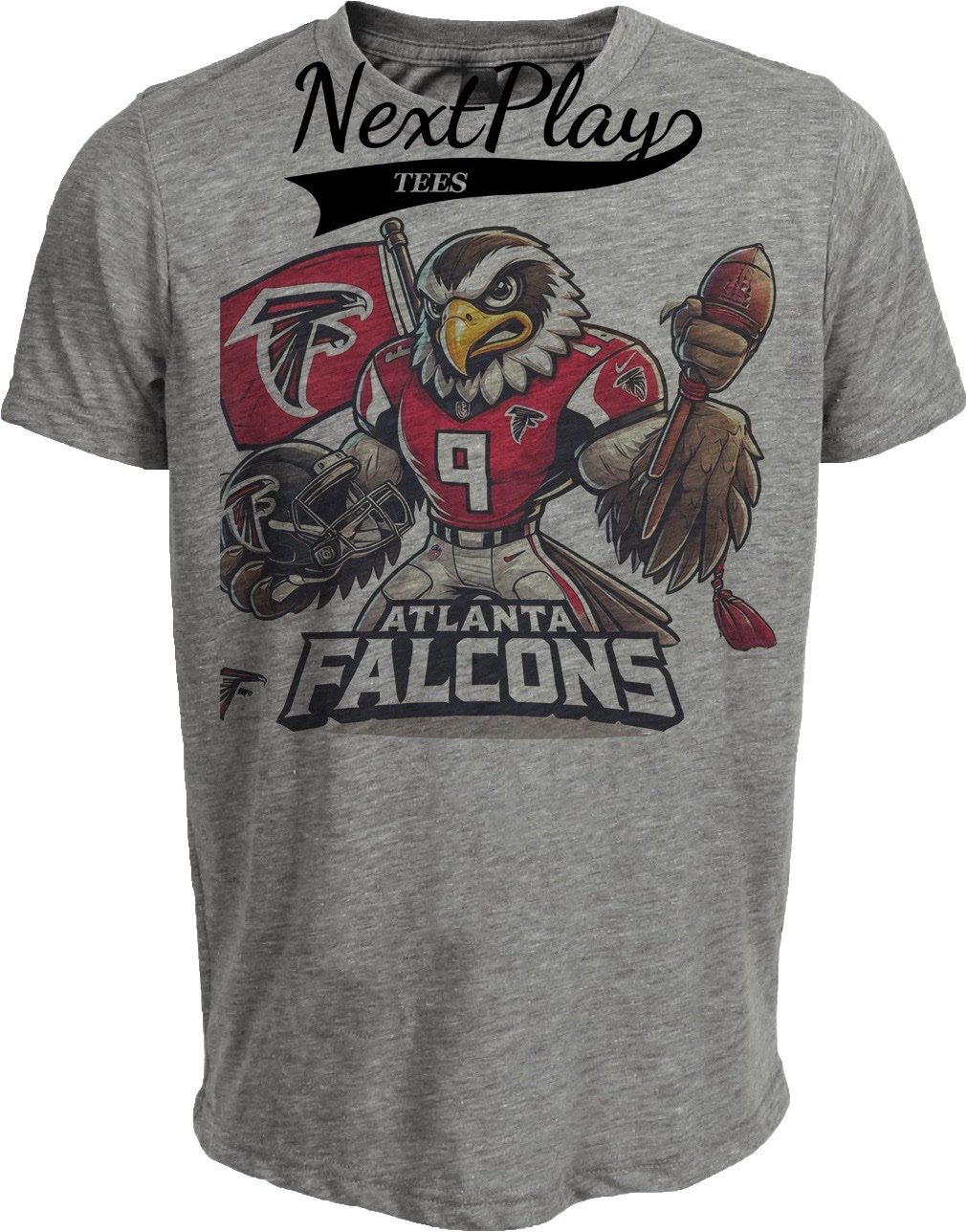 Atlanta Falcons Exclusive Retro Football Flag Artwork Heather Gray ...