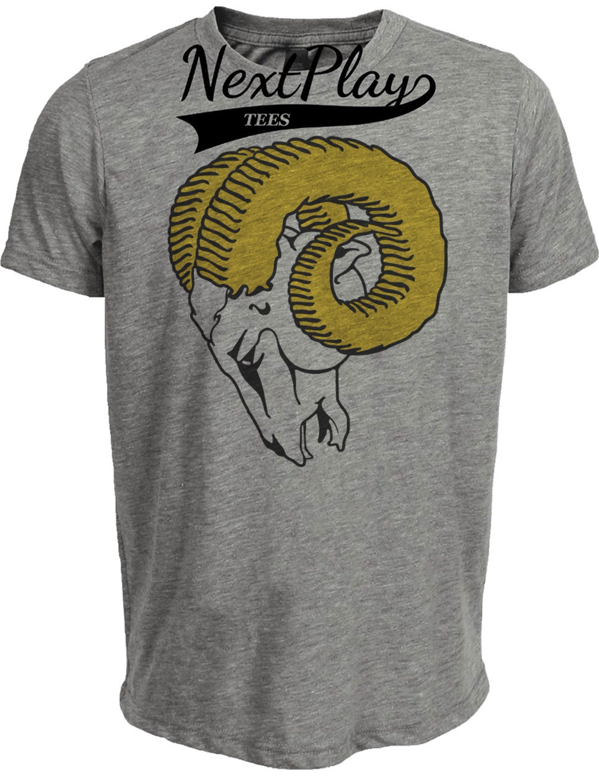 Los Angeles Rams Retro Football 1948 Artwork Heather Gray Sublimated T ...