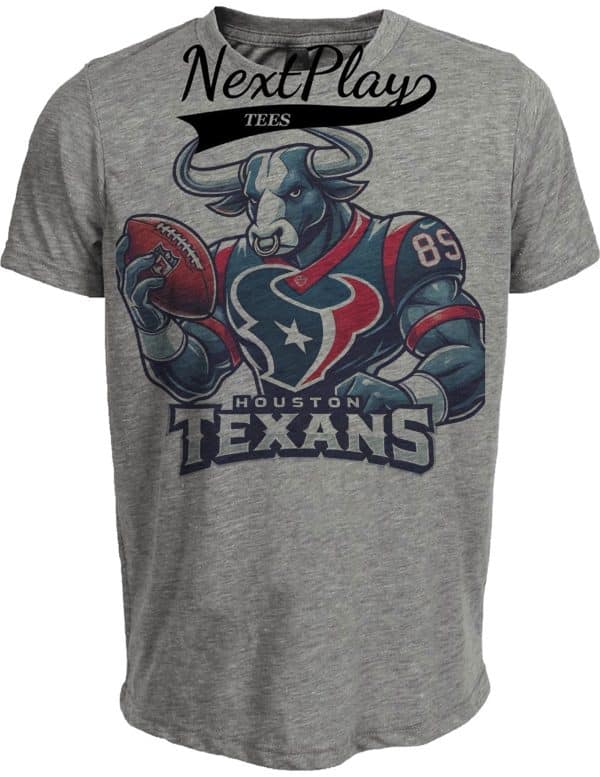 Houston Texans Exclusive Retro Football Toro Mascot Artwork Heather ...