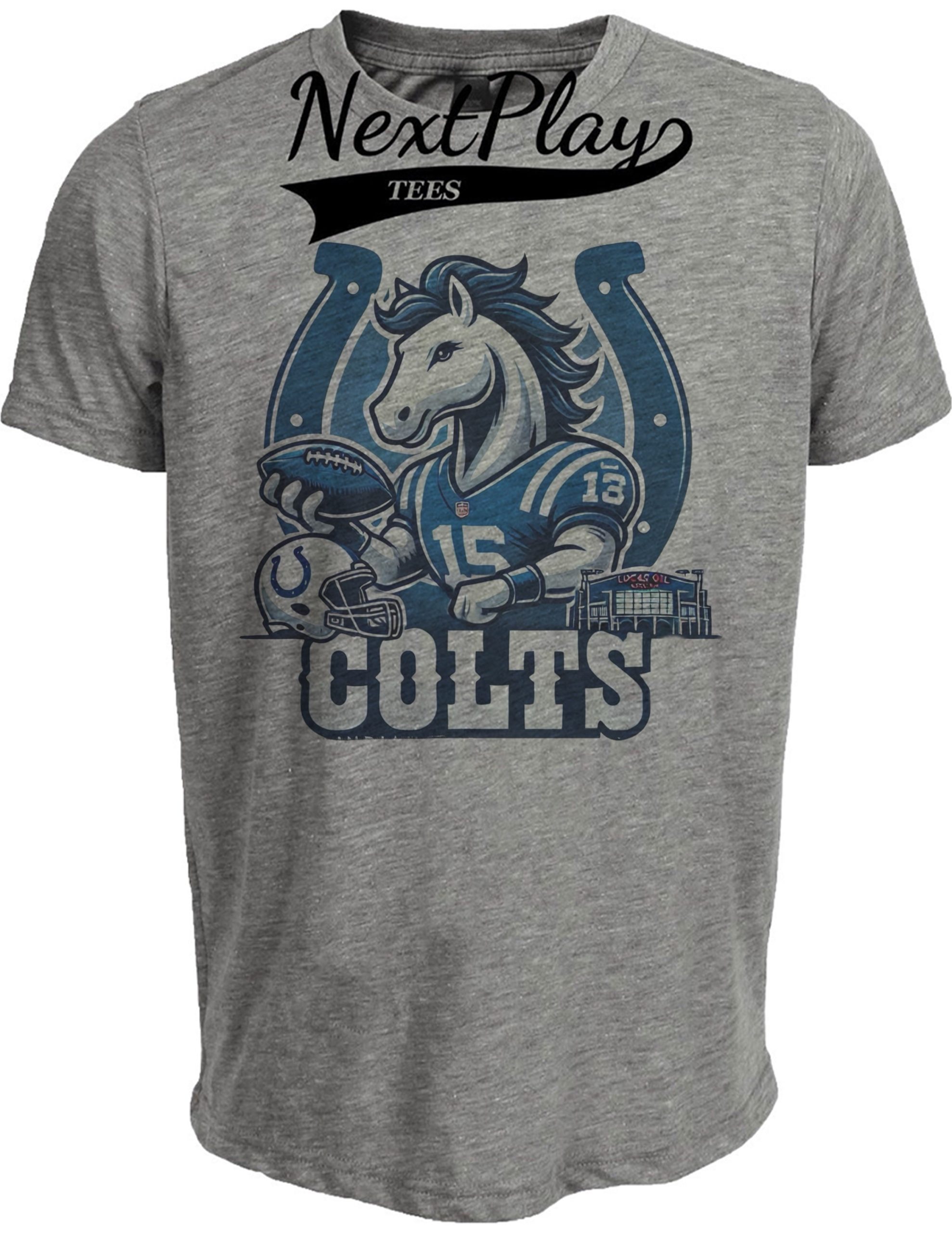 Indianapolis Colts Exclusive Retro Football Blue Mascot Artwork Heather ...