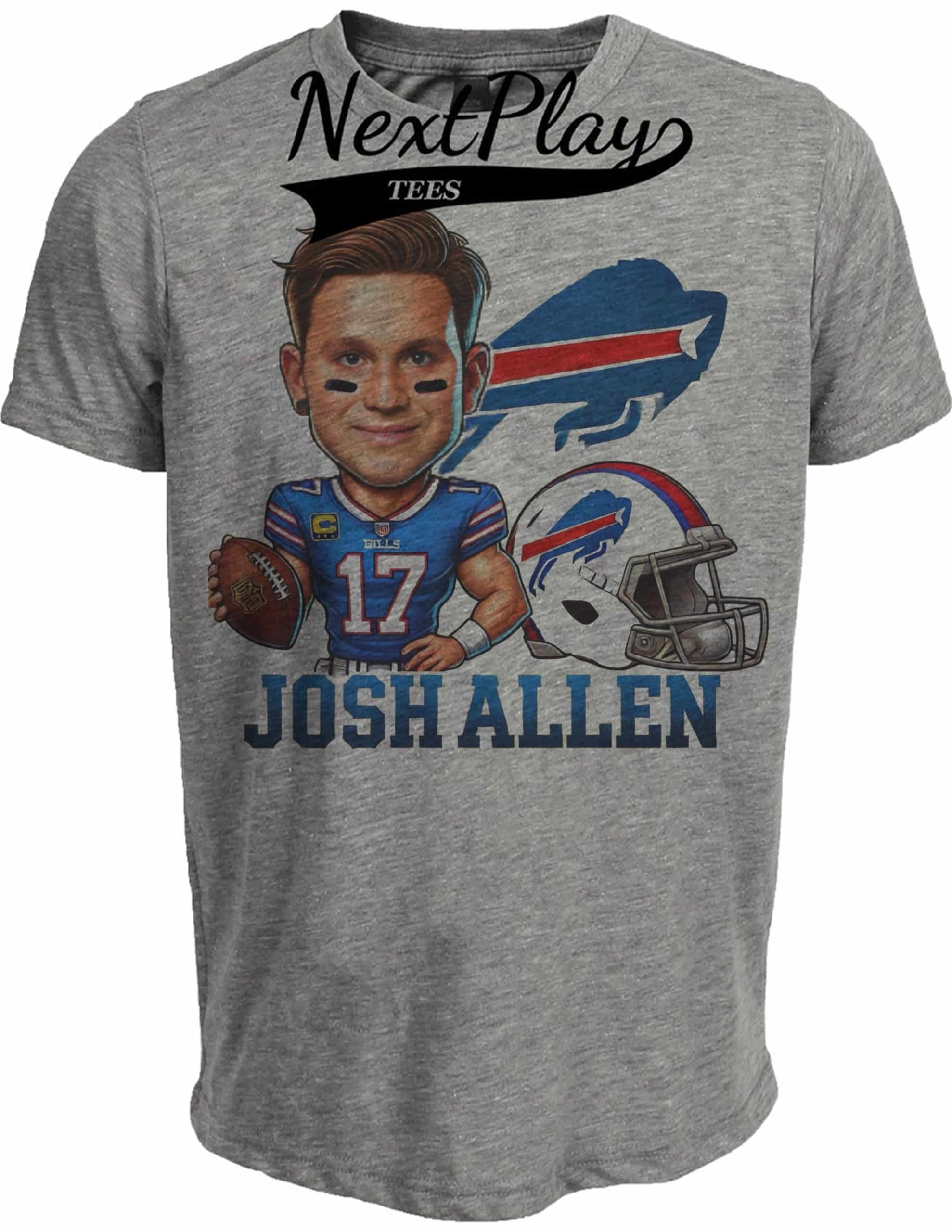 Buffalo Bills Josh Allen QB Exclusive Retro Football Artwork Heather ...