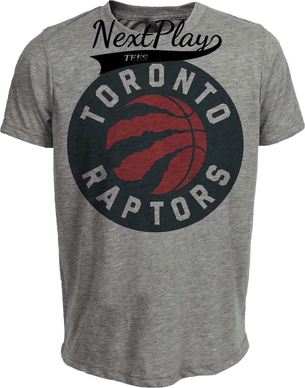 Toronto Raptors Retro Basketball Circle Artwork Heather Gray Sublimated ...
