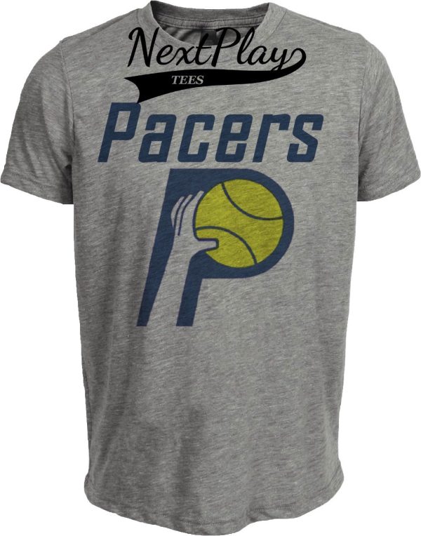 Indiana Pacers Retro Basketball 1969 Artwork Heather Gray Sublimated T ...