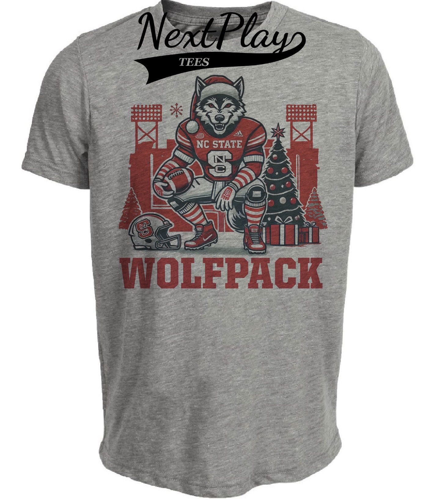 NC State Wolfpack Holiday Stadium Exclusive Retro Football Artwork ...