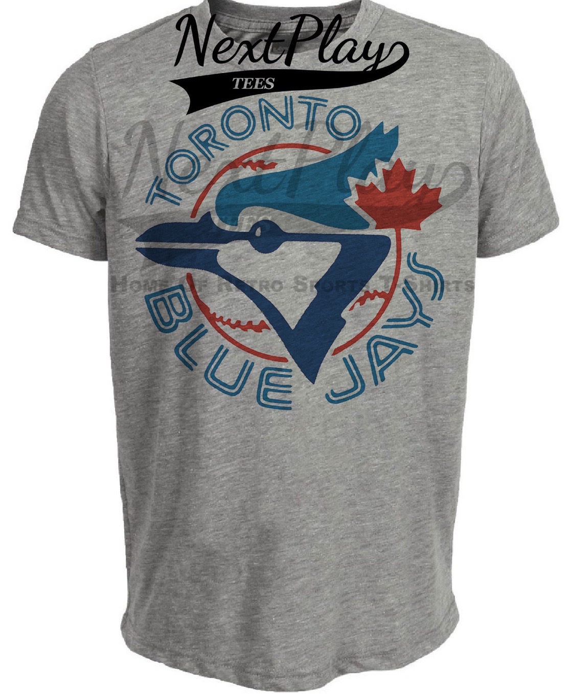 Toronto Blue Jays Retro Baseball 1977 Artwork Heather Gray Sublimated T ...