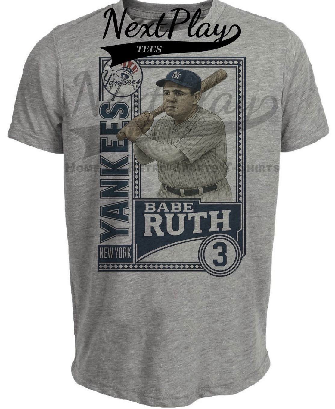 New York Yankees Babe Ruth Exclusive Retro Baseball 1955 Artwork ...